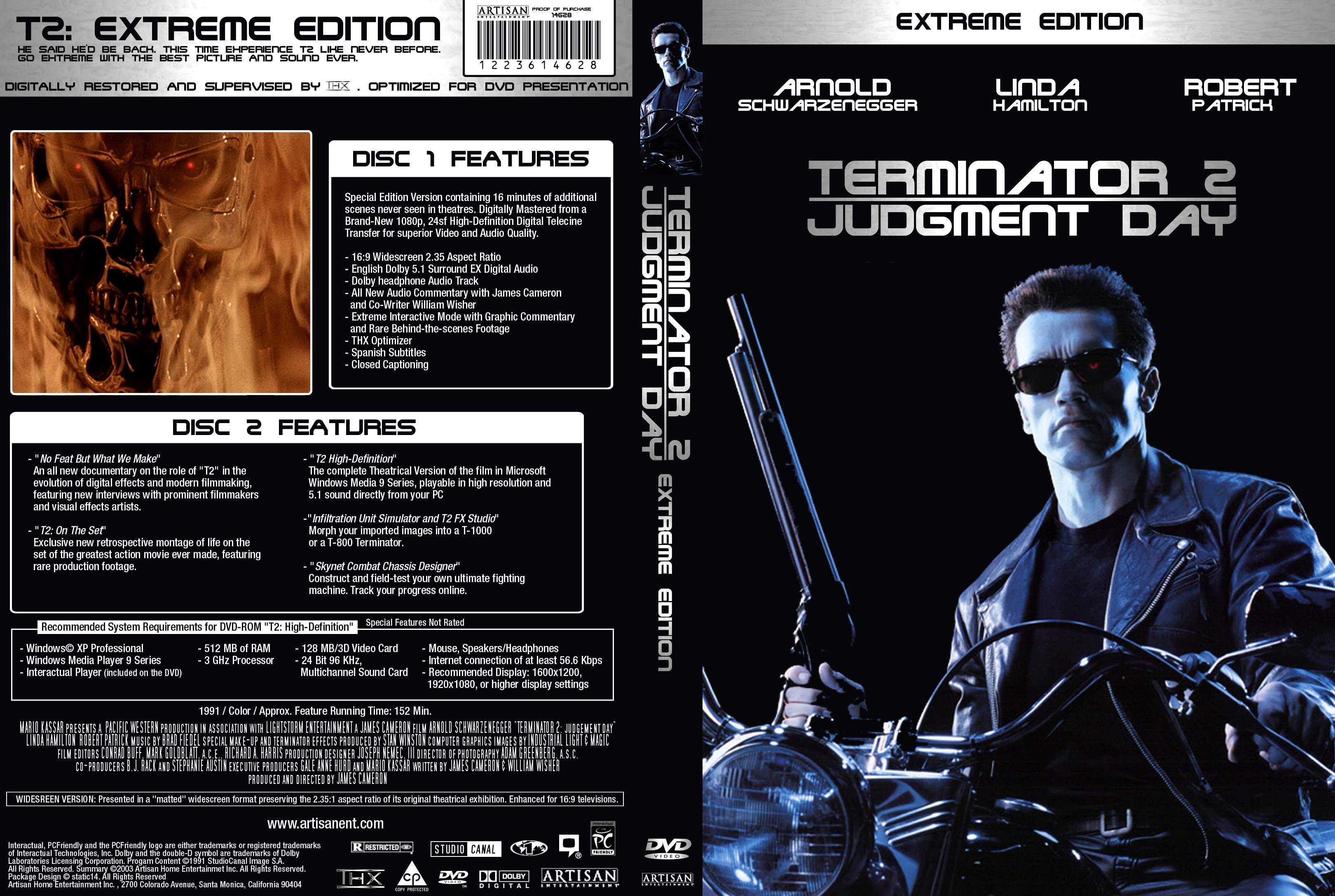 Terminator 2 Judgment Day Extreme Edition 1991 | DVD Covers | Cover ...