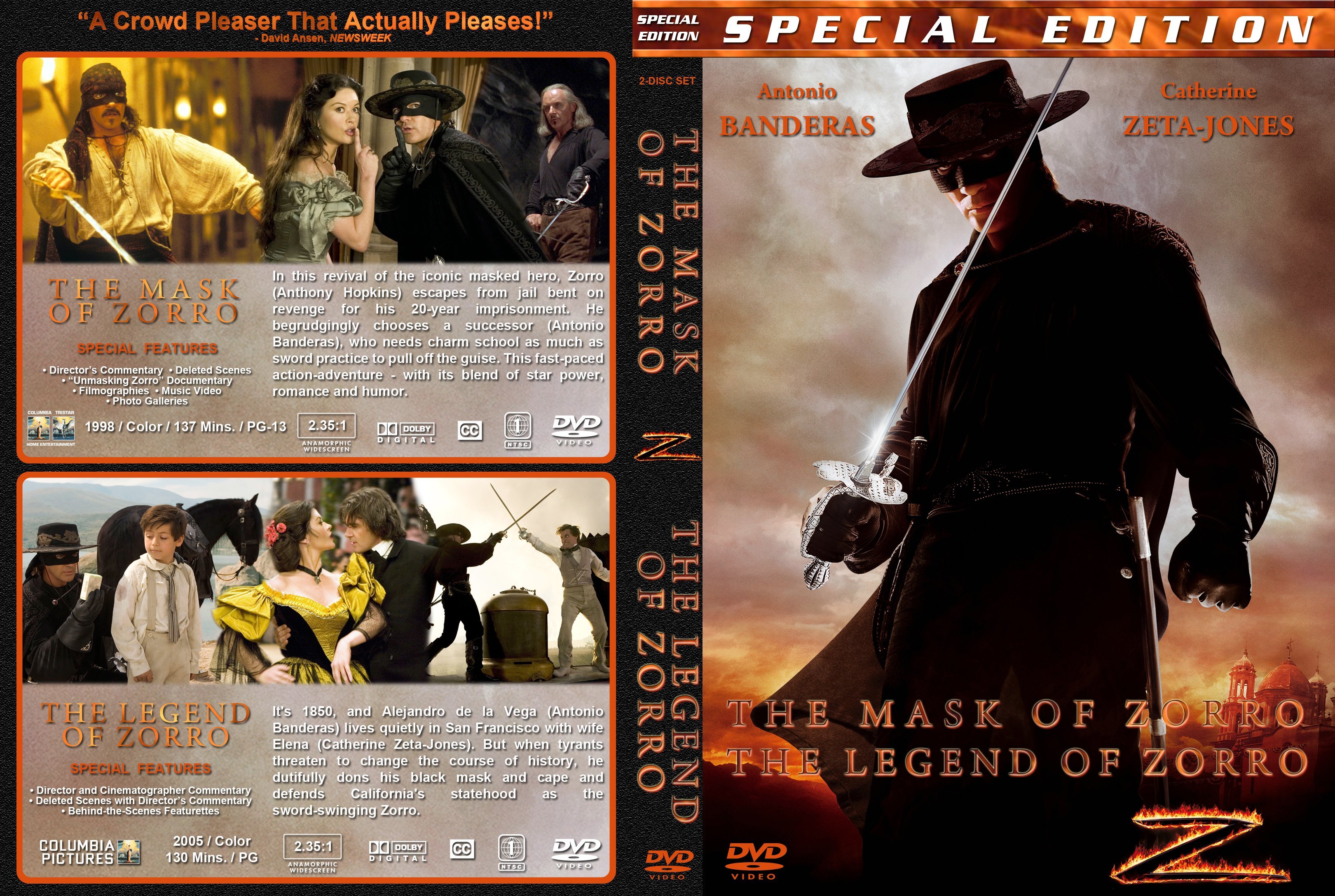 The Mask of Zorro The Legend of Zorro Double 1998 2005 R1 Cover | DVD ...