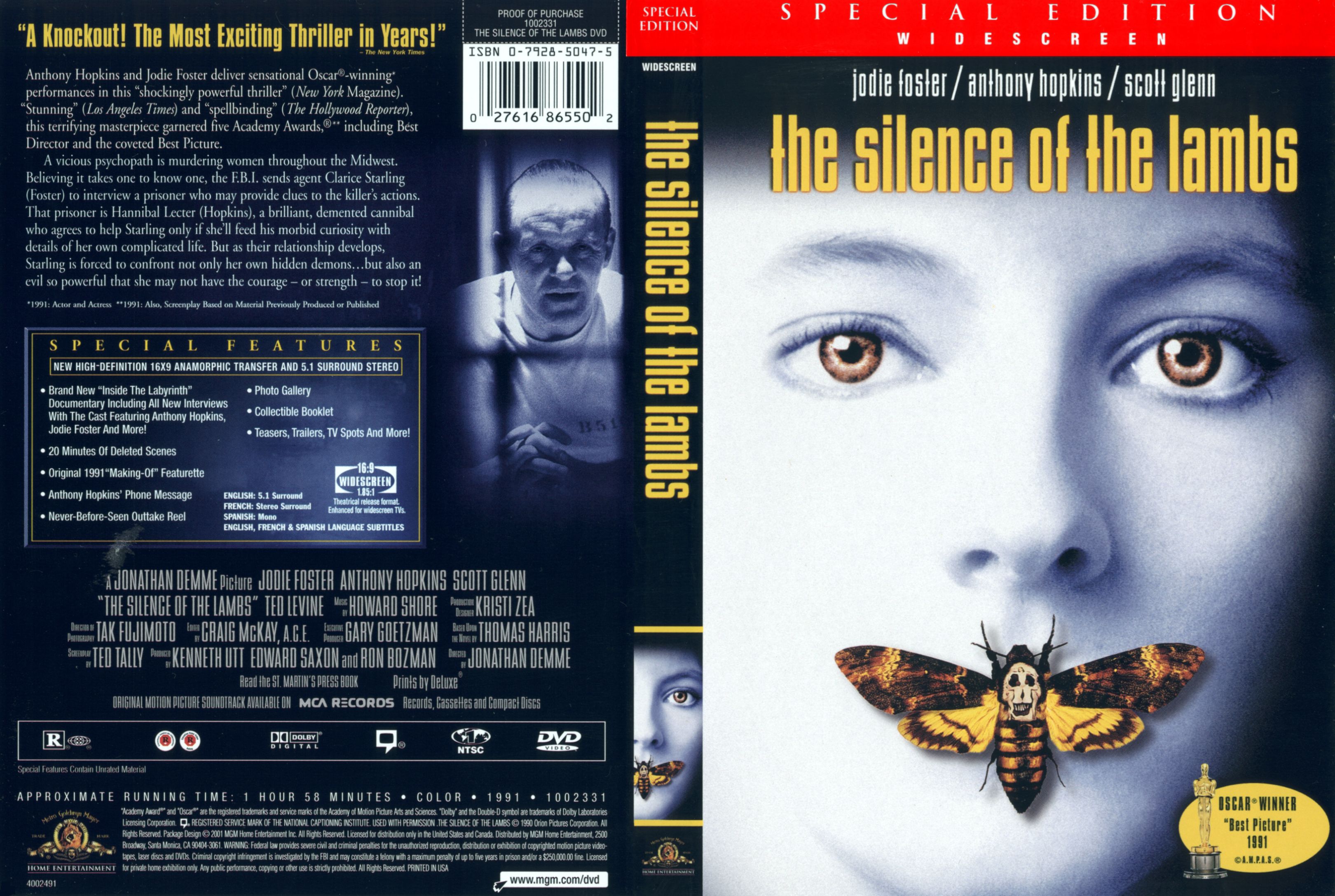 The Silence Of The Lambs Special Edition 1991 | DVD Covers | Cover Century | Over 1.000.000 ...