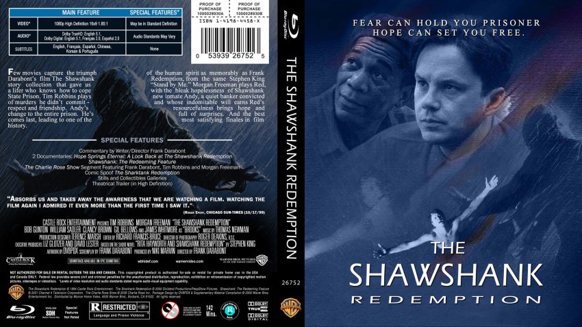 The Shawshank Redemption English Custom Bluray f | DVD Covers | Cover ...