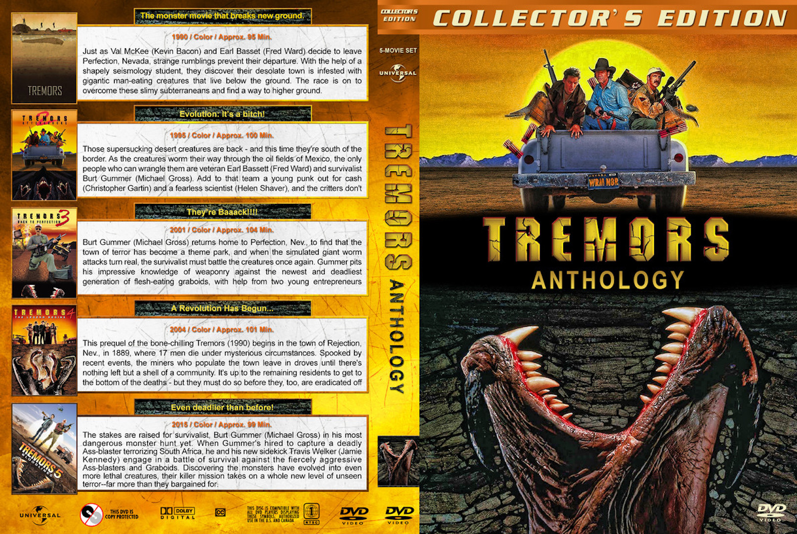Tremors Collection 6 DVD 990 2018 R1 | DVD Covers | Cover Century ...