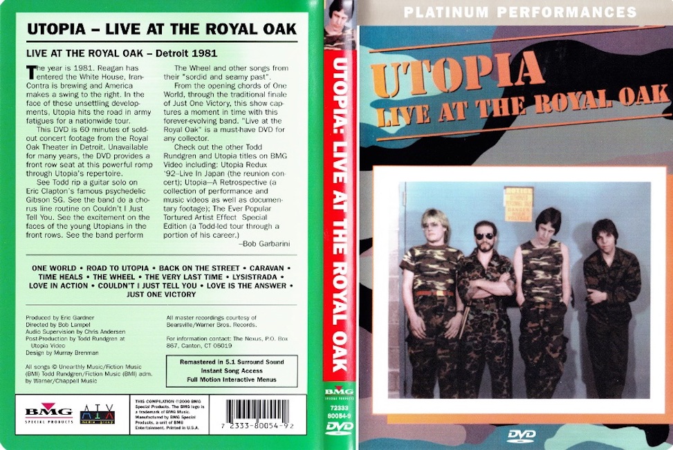 Utopia Live At The Royal OAK 2000 | DVD Covers | Cover Century | Over 1 ...