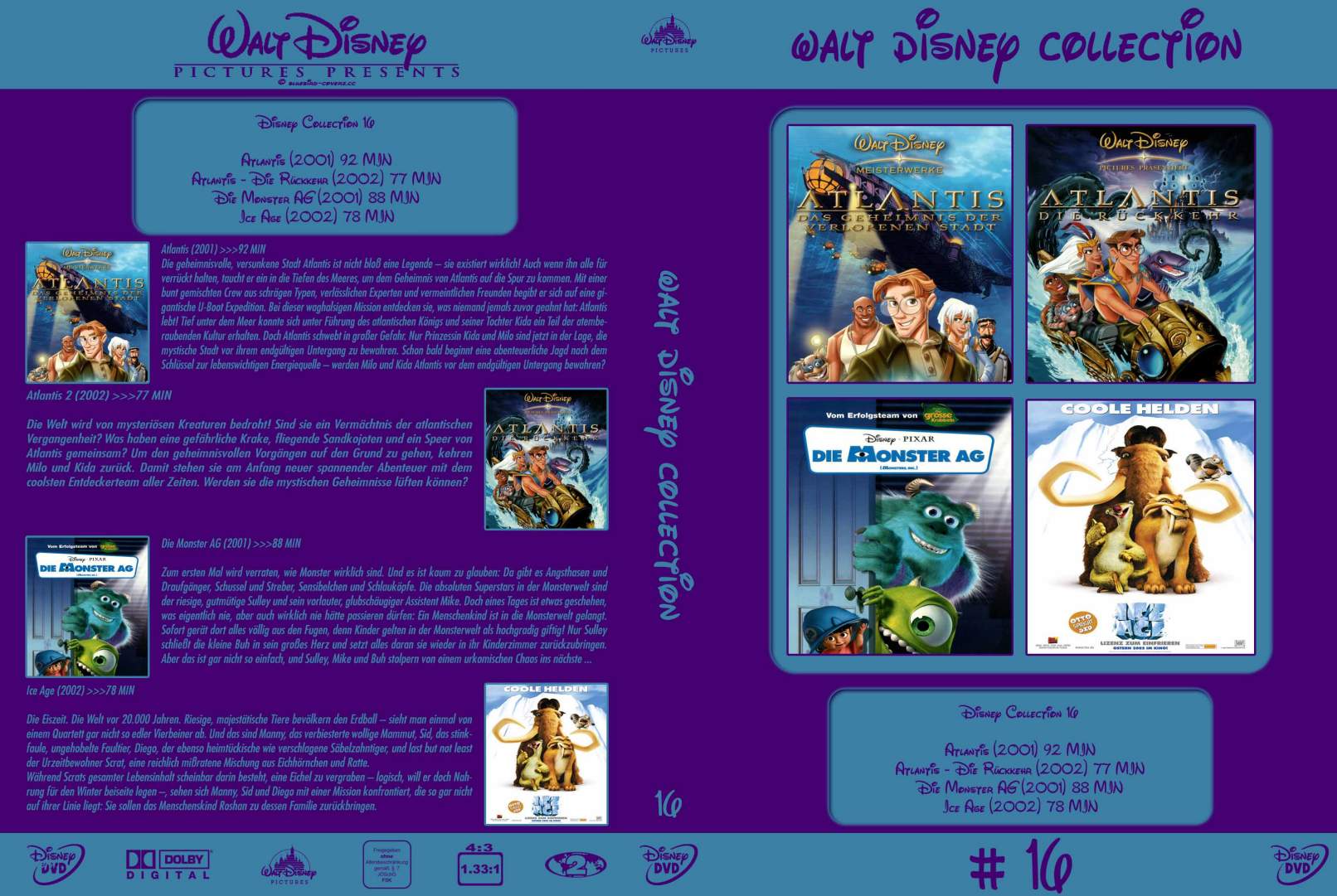 Walt Disney Collection R2 DVD 10 20 Covers 4 | DVD Covers | Cover ...