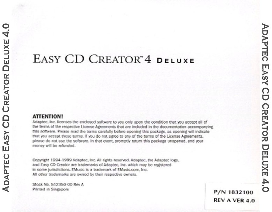 adaptec easy cd creator deluxe pc appz b | PC Covers | Cover Century ...