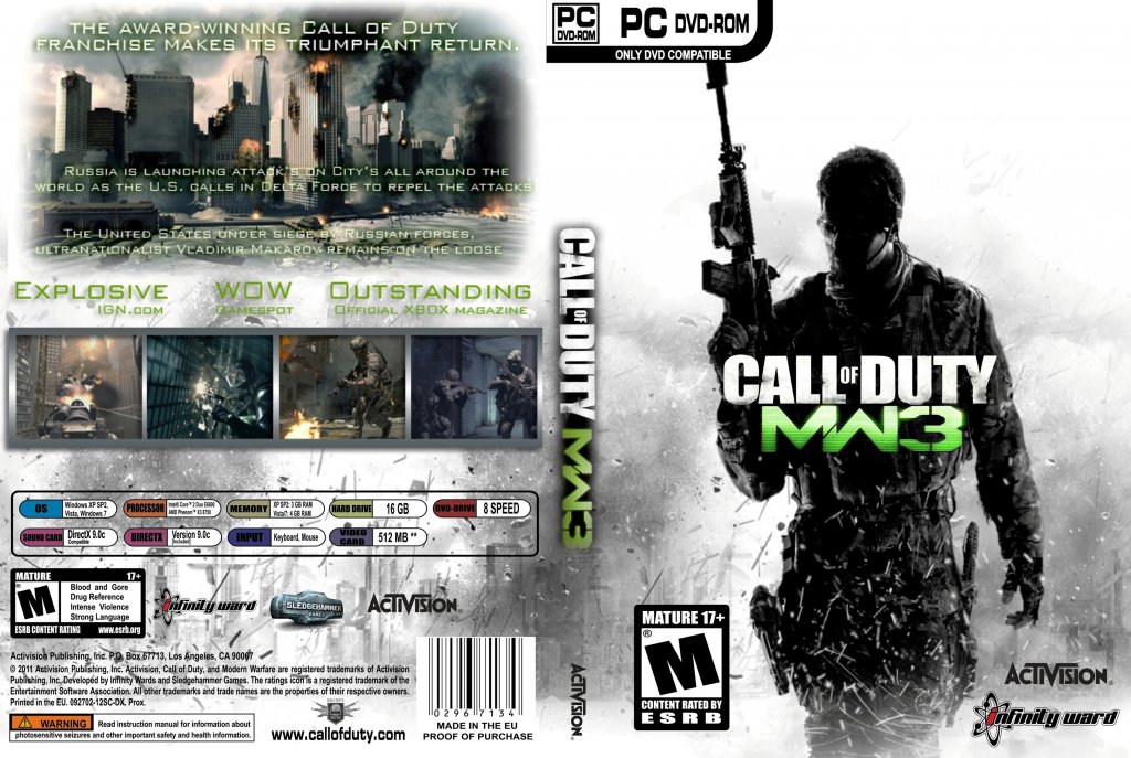 Call of Duty Modern Warfare 3 DVD NTSC Custom f 2 | PC Covers | Cover ...