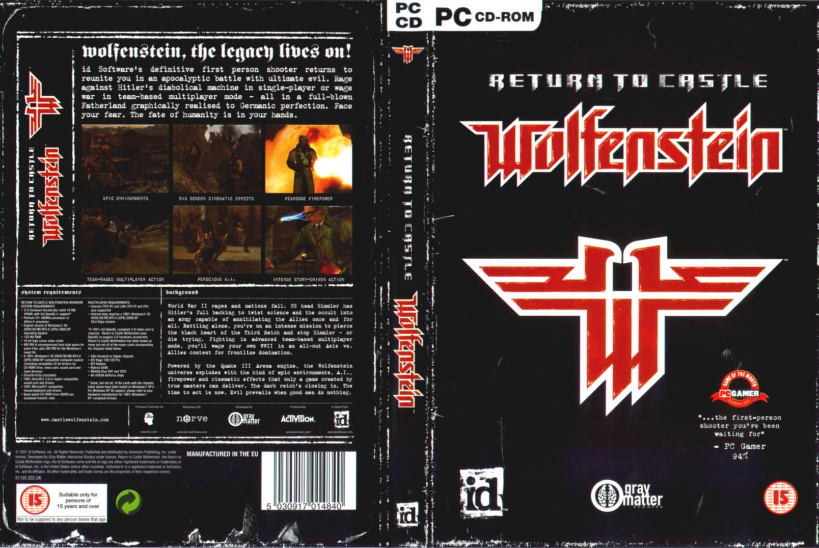 wolfenstein return to the castle dvd | PC Covers | Cover Century | Over ...