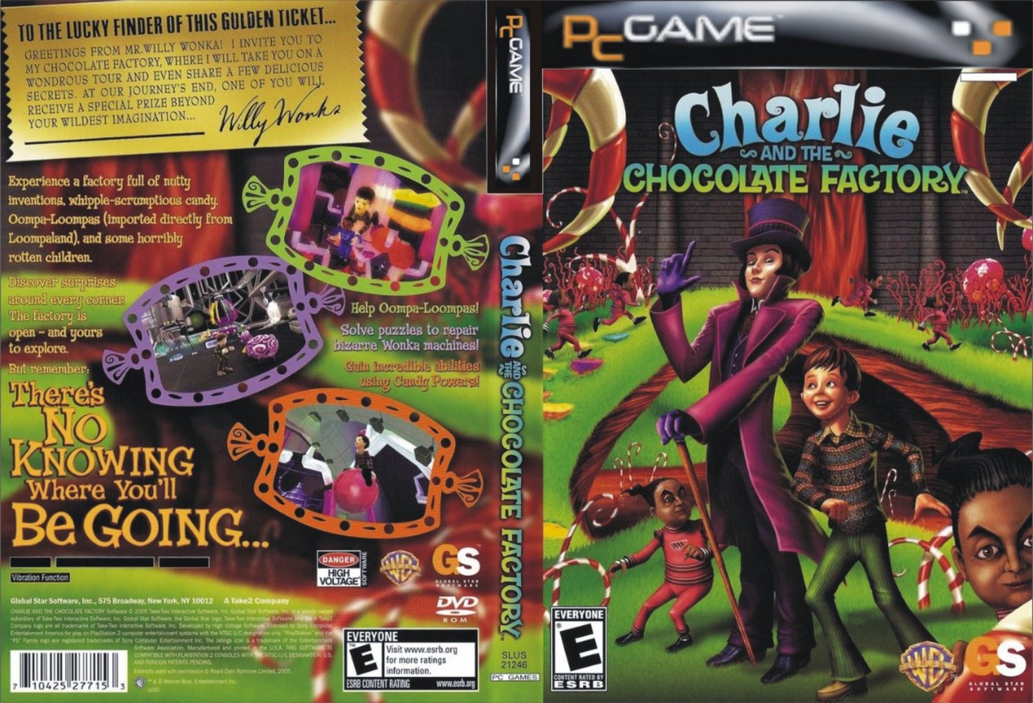 charlie und die schokoladenfabrik engl ps2 dvd | Playstation 2 Covers ...