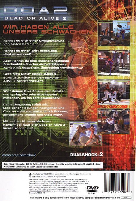 dead or alive 2 back | Playstation 2 Covers | Cover Century | Over 1. ...
