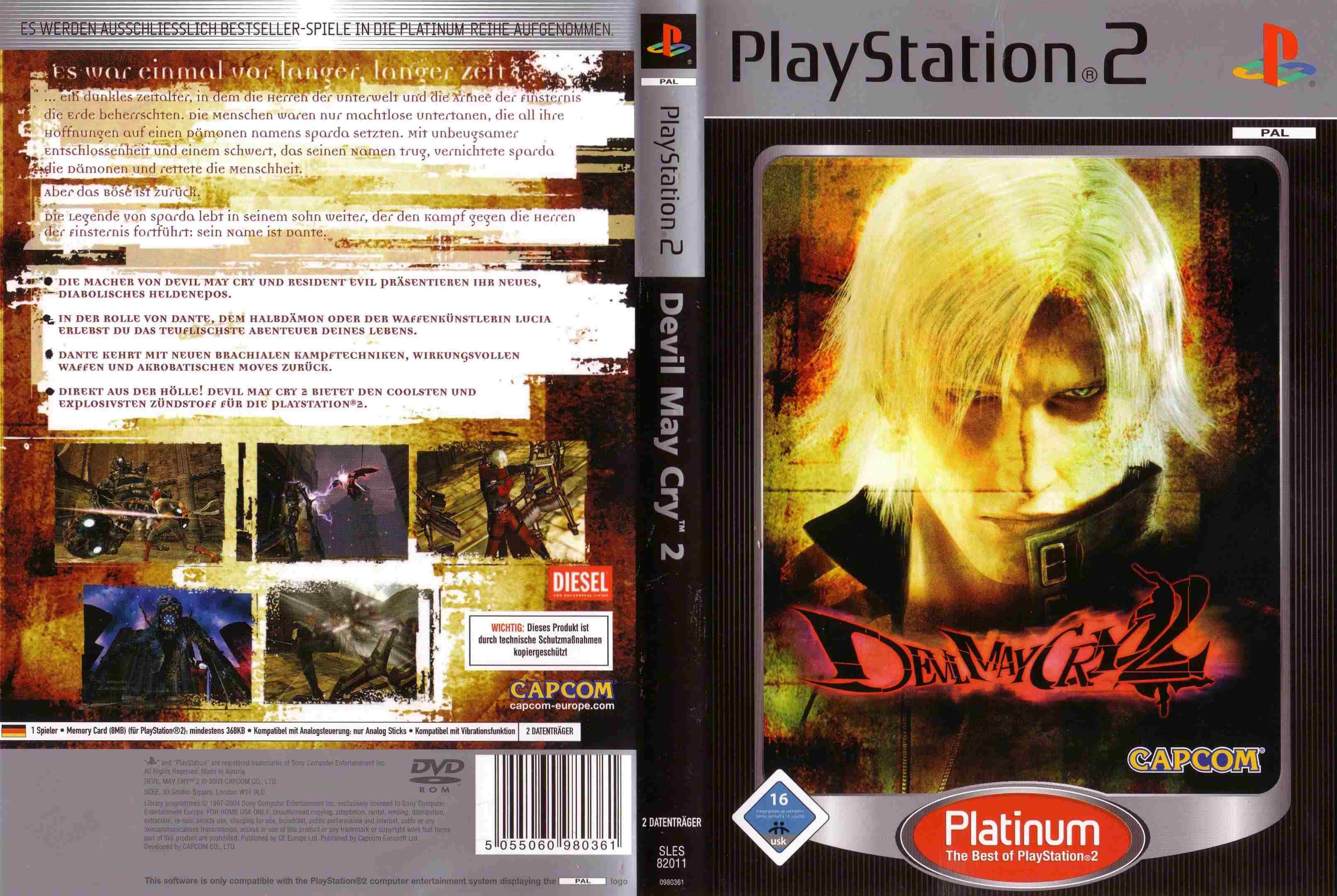 devil may cry 2 platinum edition ps2 dvd | Playstation 2 Covers | Cover ...