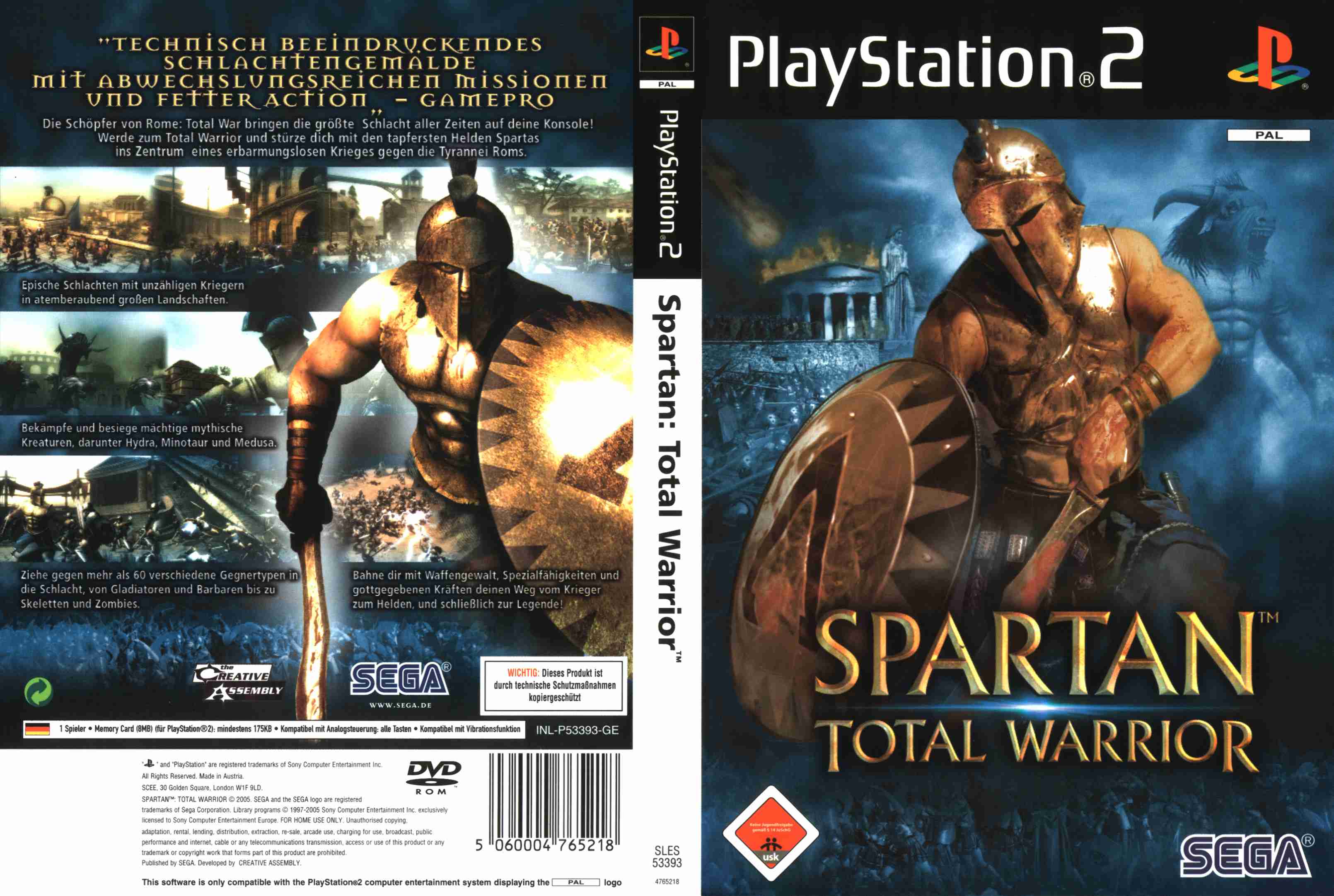 spartan total warrior ps2 dvd | Playstation 2 Covers | Cover Century ...