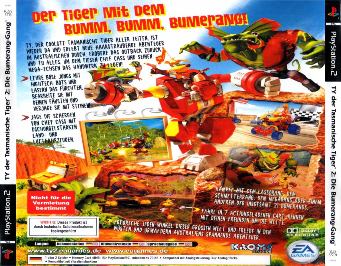 ty 2 der tasmanische tiger die bumerang gang b | Playstation 2 Covers ...