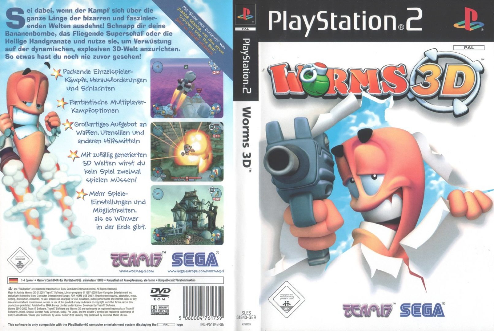 worms 3d d Playstation 2 Covers Cover Century Over 1.000.000 Album Art covers for free