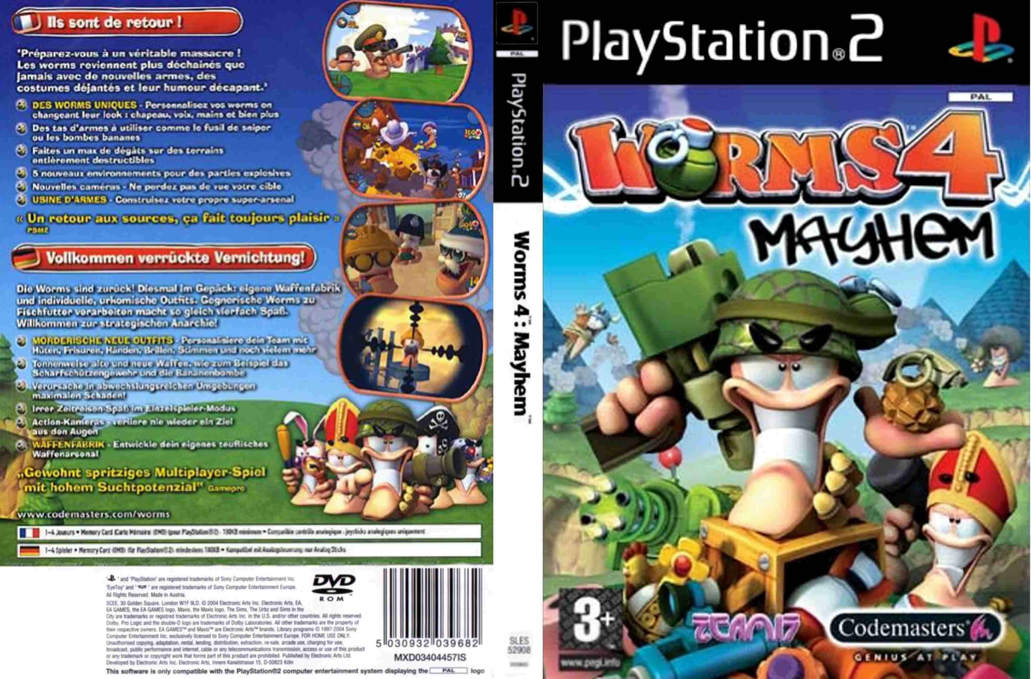worms 4 mayhem pal dvd | Playstation 2 Covers | Cover Century | Over 1. ...