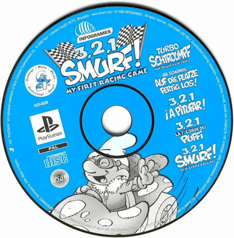 3 2 1 Smurf My First Racing Game PAL PSX CD | Playstation Covers ...