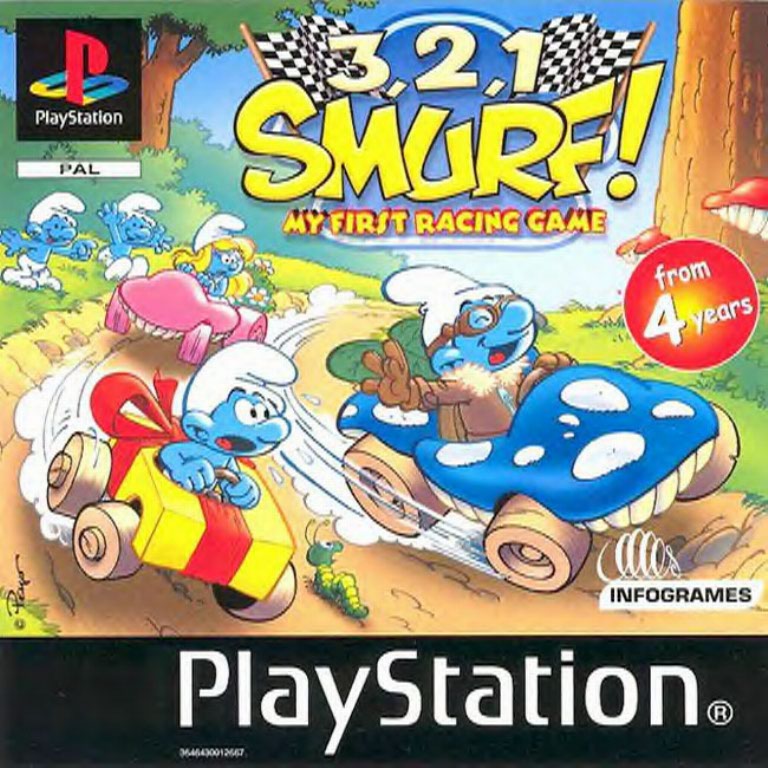 3 2 1 Smurf My First Racing Game PAL PSX FRONT | Playstation Covers ...