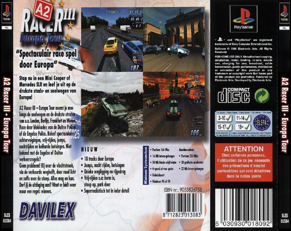 A2 Racer III Europa Tour Dutch PAL PSX BACK | Playstation Covers ...