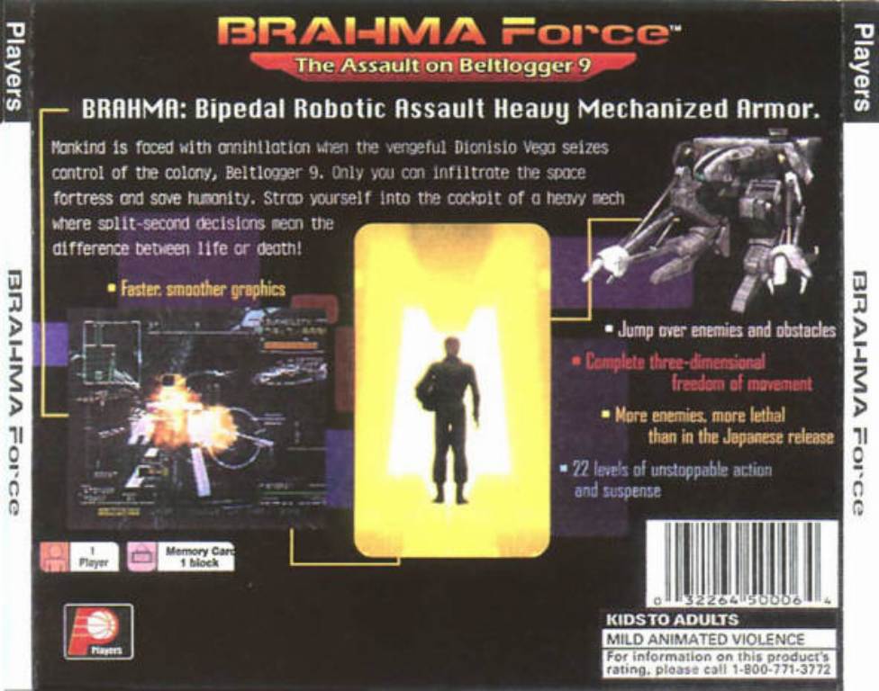 Brahma Force The Assault On Beltlogger 9 NTSC PSX BACK | Playstation ...