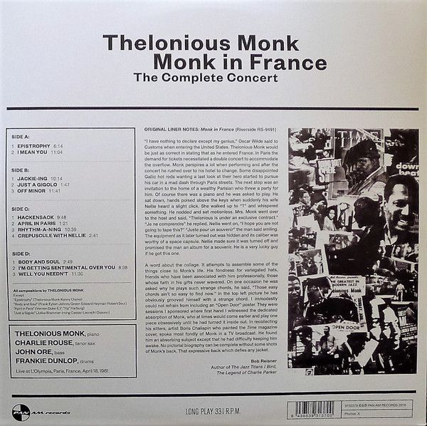 thelonious monk monk in france the complete concer | Vinyl LP Covers ...