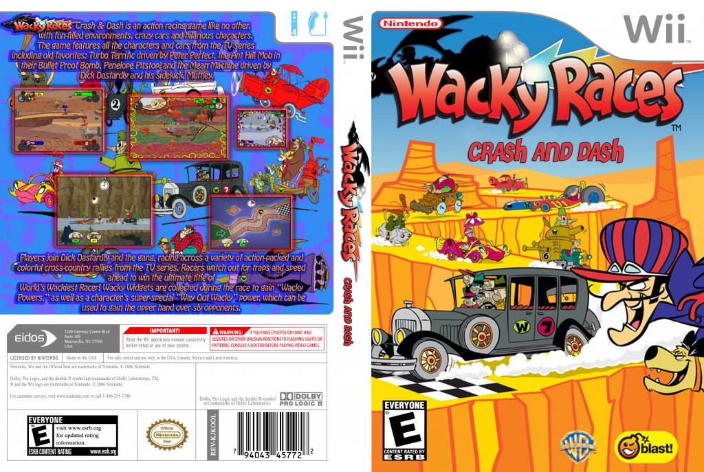 Wacky Races Crash And Dash DVD NTSC Custom f | Wii Covers | Cover ...