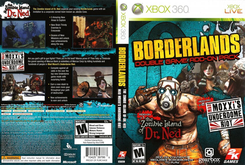 Boderlands Double Game Add On Pack DVD NTSC f | XBOX Covers | Cover ...
