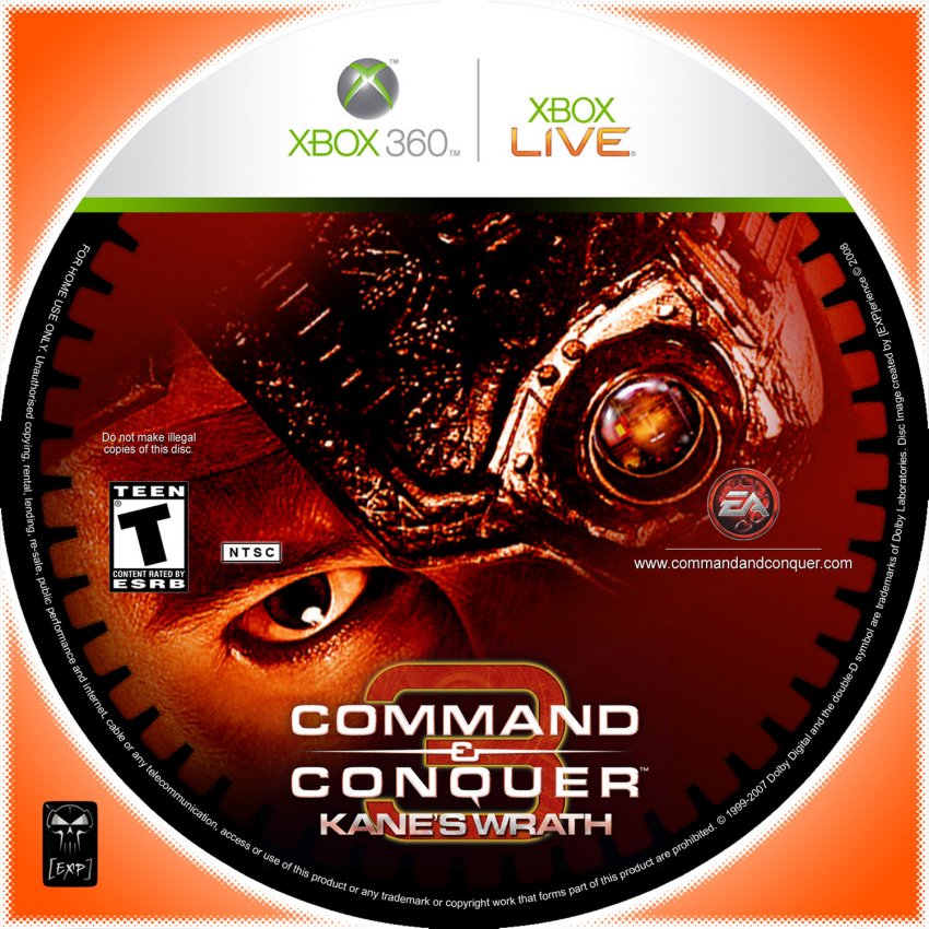 Command Conquer 3 Kanes Wrath DVD NTSC Custom CD1 | XBOX Covers | Cover ...