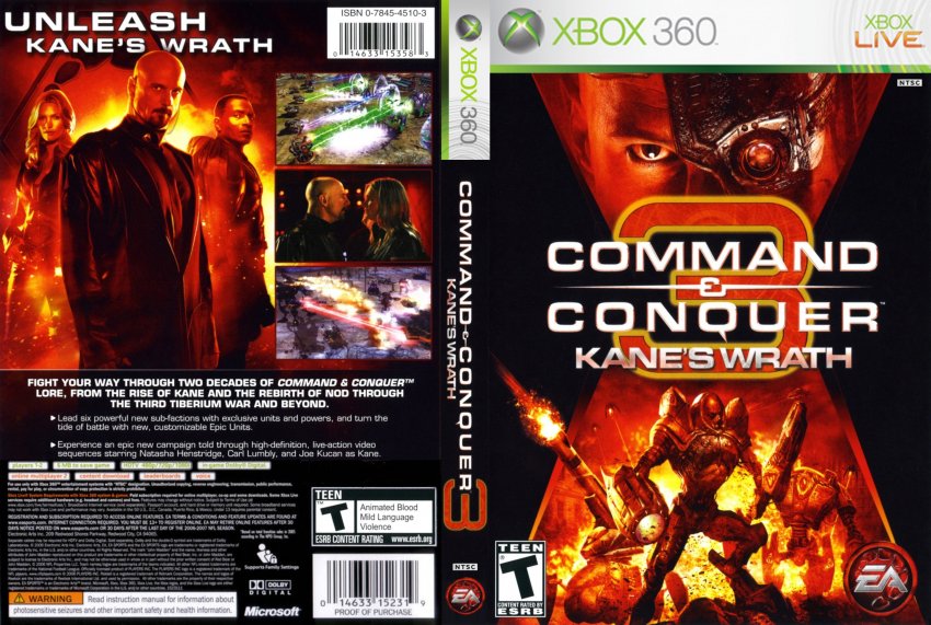 Command Conquer 3 Kanes Wrath DVD NTSC Custom f | XBOX Covers | Cover ...