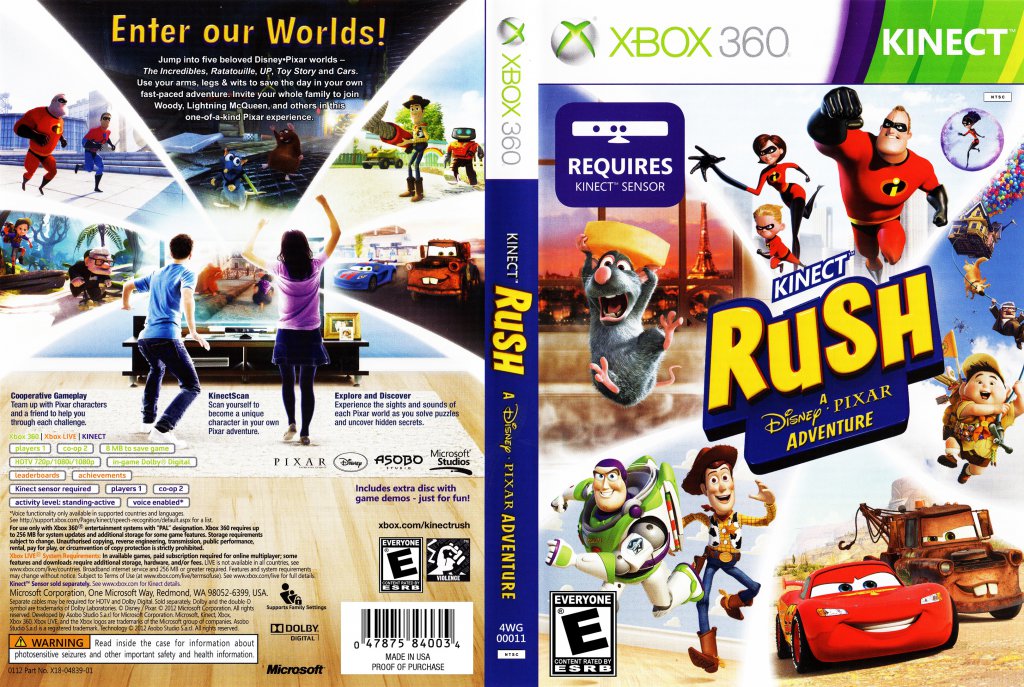 Kinect Rush A Disney Pixar Adventure DVD NTSC Custom f1 001 | XBOX ...