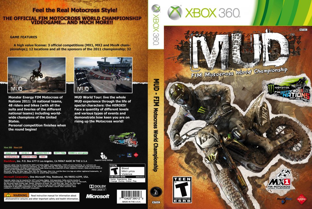 MUD FIM Motocross World Championship DVD NTSC Custom f | XBOX Covers ...
