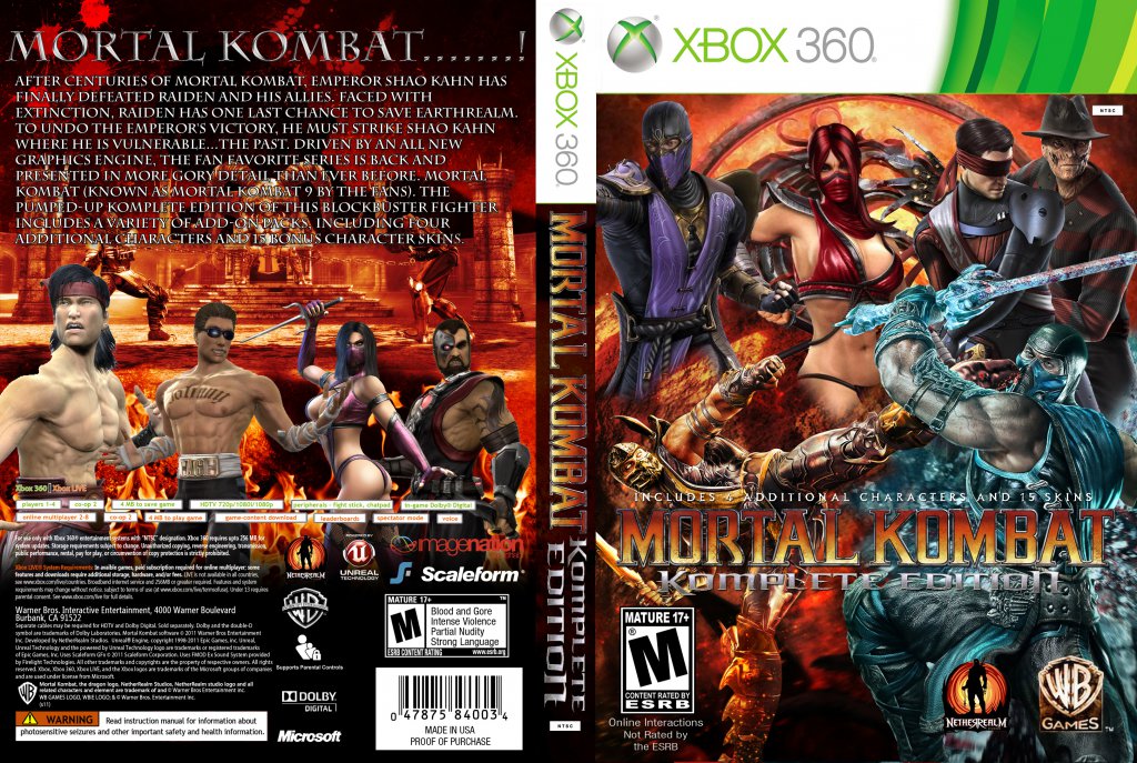 Mortal Kombat Komplete Edition DVD NTSC Custom f 001 | XBOX Covers | Cover Century | Over 1.000. ...
