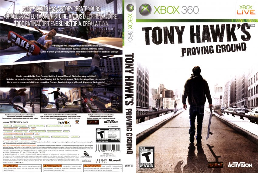 Tony Hawk s Proving Ground DVD English French Spanish NTSC f | XBOX ...